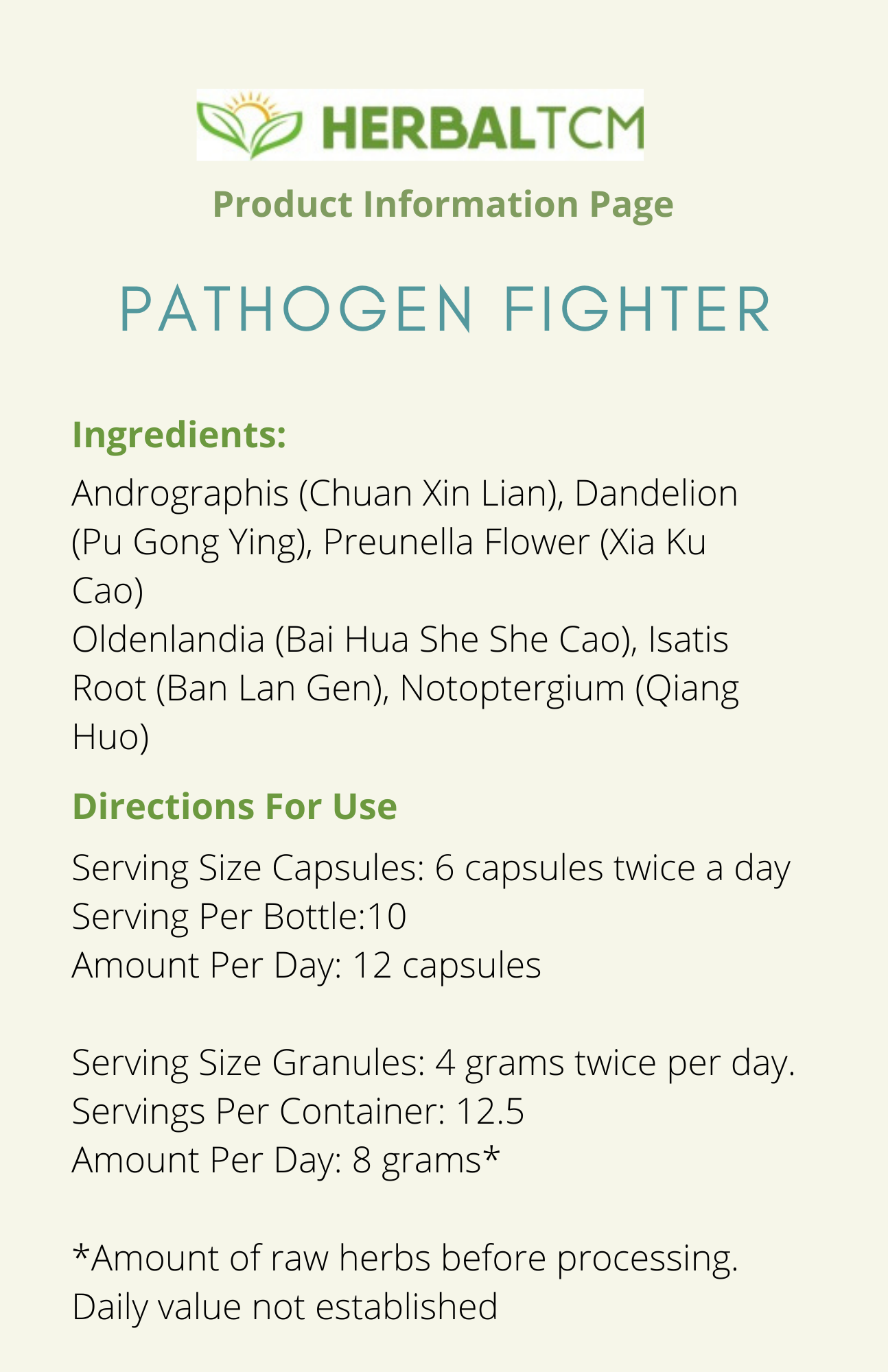 Pathogen Fighter - Herbal TCM